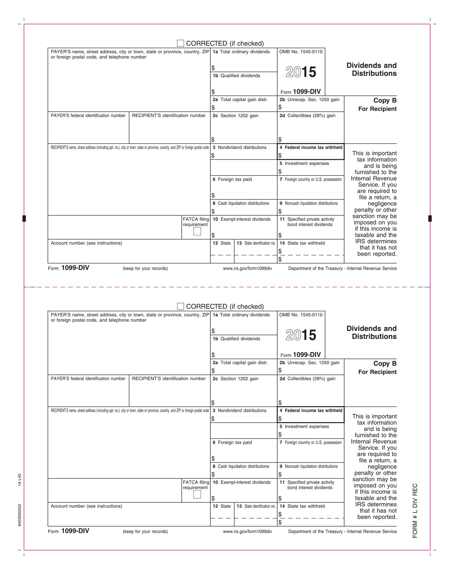 FTI Tax Forms. LDIVREC
